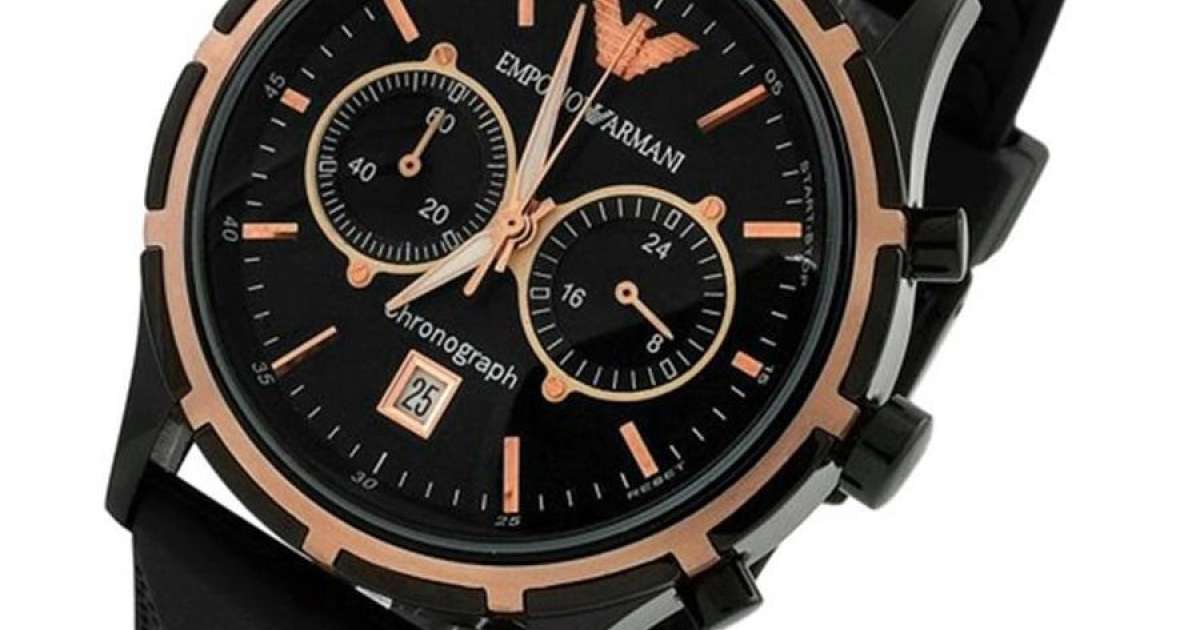 Emporio Armani AR0584 All Black Gold Kronos