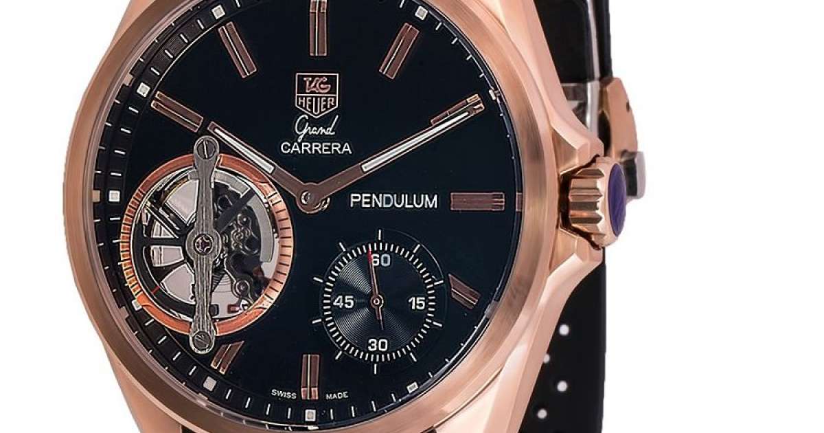 Часы Tag Heuer Grand Carrera Pendulum Black/Gold-Black/Black копия ...